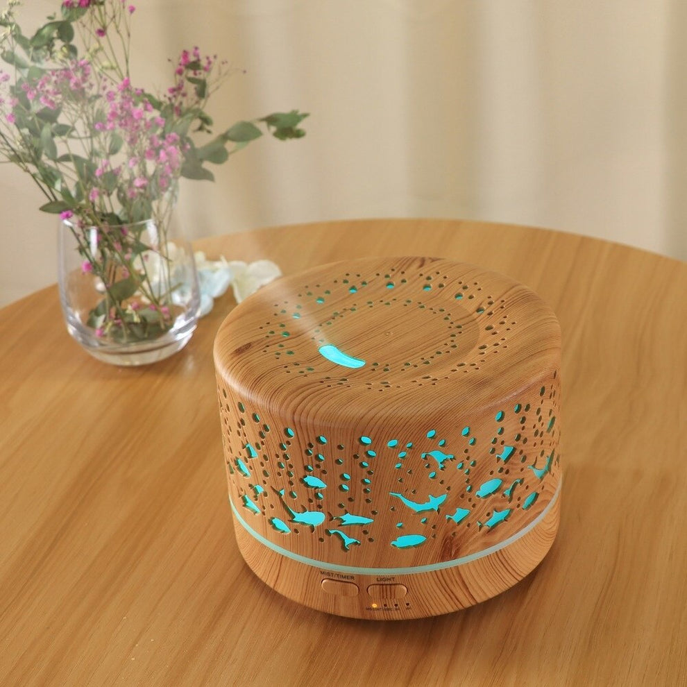 Fish Pattern night light projector and Humidifier with Ultrasound diff ...